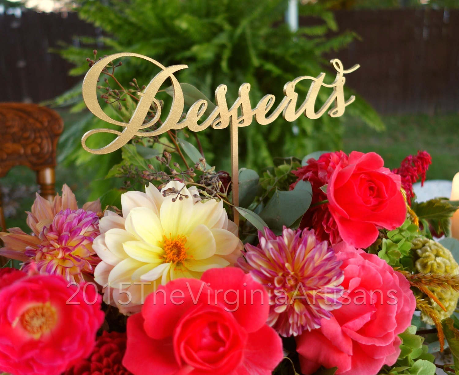Desserts Table Sign Laser Cut Desserts Sign Gold