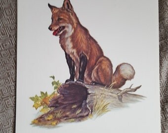 Vintage fox print | Etsy