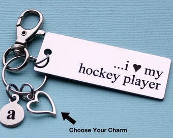 Hockey keychain | Etsy
