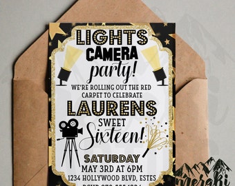 Hollywood invitation | Etsy