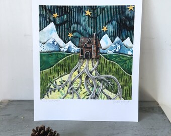 Original Fabric on Wood Art and Archival Prints by shellieartist