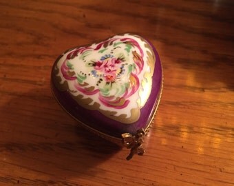Limoges heart box | Etsy
