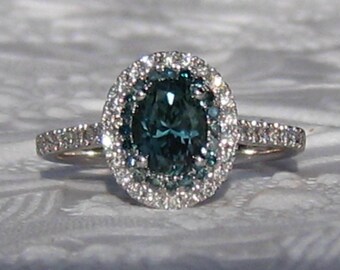 Teal diamond ring | Etsy