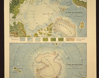 North pole map | Etsy