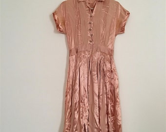 Pink satin dress | Etsy