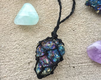 Peacock ore necklace | Etsy