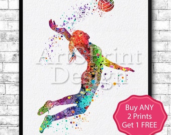 Volleyball wall art | Etsy