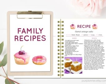 Unique editable recipe card related items | Etsy