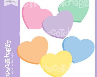 Digital Clipart Hearts-Valentine Convo Hearts-Conversation
