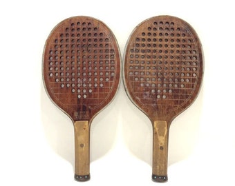 Wooden tennis racket | Etsy