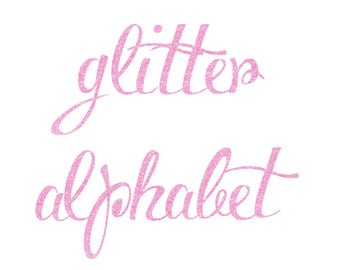 Pink glitter font | Etsy