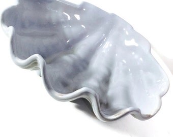 Items similar to Large Clam Shell Dish / Handmade Faux Ceramic ...