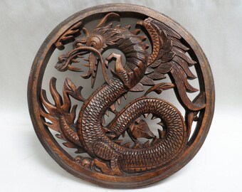 Dragon wood carving | Etsy