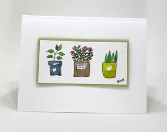 Flower pot card | Etsy