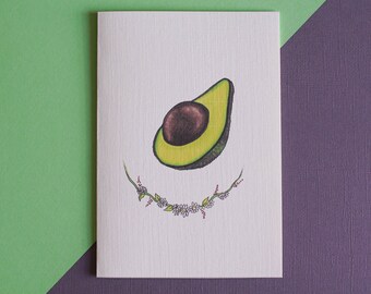 Avocado card | Etsy