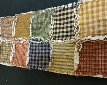 Primitive rag quilt | Etsy