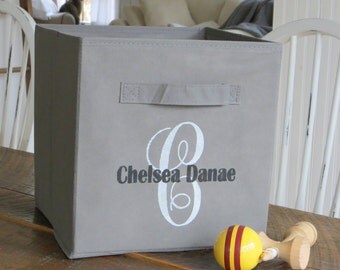 Canvas storage bin | Etsy