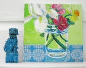 colorful original mixed media paintings by Polly by PollyPainting