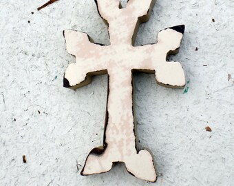 Cream Slovak Cross Salvaged Wood Cross Wooden Wall Cross