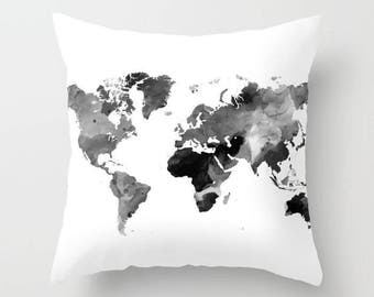 World map pillow | Etsy