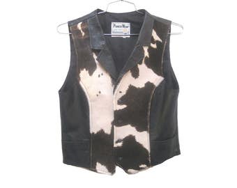 Cowhide leather vest | Etsy