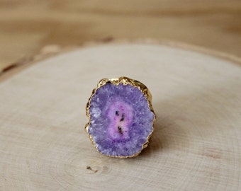 Purple quartz ring | Etsy