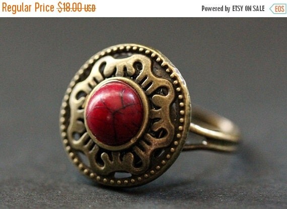 VALENTINE SALE Bronze Blood Mandala Ring. by StumblingOnSainthood