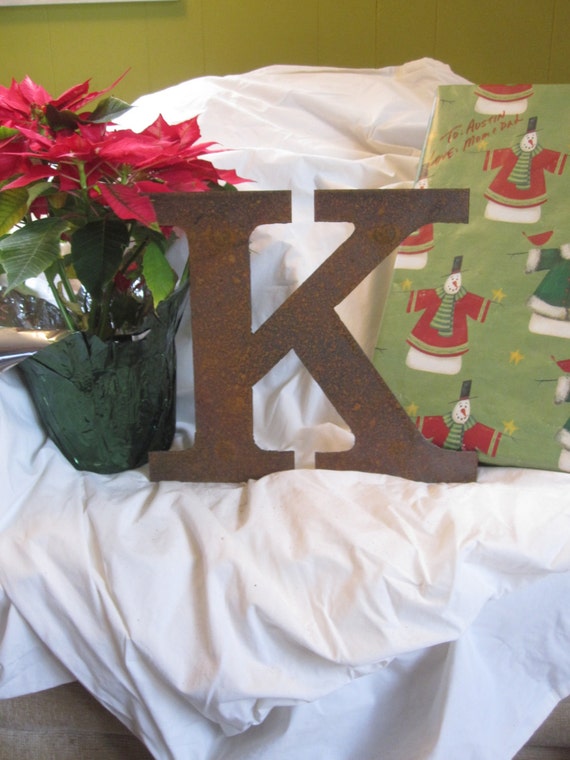 Ready To Ship Metal letter K by theshack on Etsy