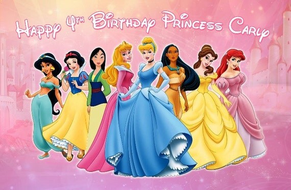 Disney Princess Themed Backdrop .JPEG File via Email Delivery