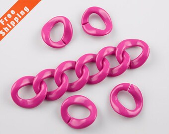 Pink plastic chain | Etsy
