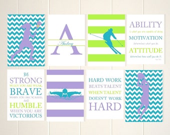 Girls sports motivational art inspirational quote art