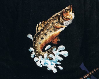 Fishing cross stitch | Etsy