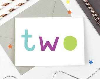 2nd birthday card | Etsy