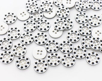 White star button | Etsy