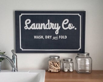 Vintage laundry sign | Etsy