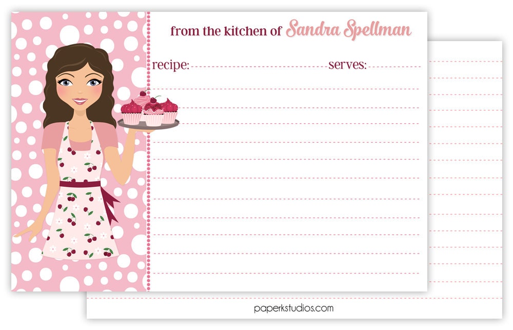 Personalized recipe cards set of 25 double sided 4x6 recipe