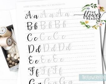 Hand lettering worksheets | Etsy