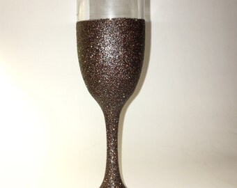 6 Glitter Champagne Glasses