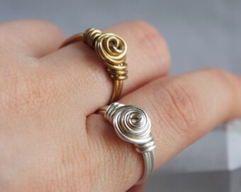 Wire wrap brass ring | Etsy