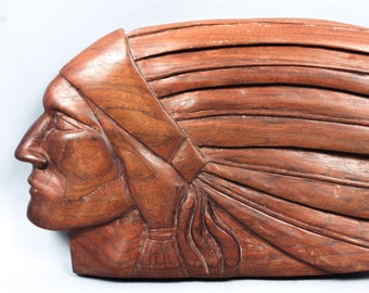 Indian chief carving | Etsy