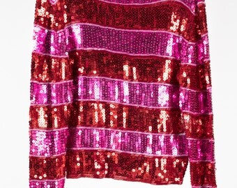 Red sequin top | Etsy