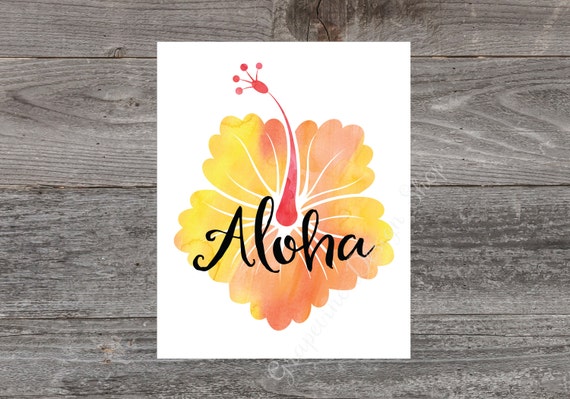 Aloha print. Instant printable.PDF JPG diy digital wall art.