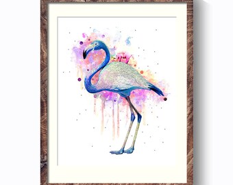 Flamingo wall art | Etsy