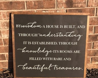 By wisdom a house is built Proverbs 24: 3-4 Vinyl wall decal