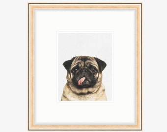 Pug poster | Etsy