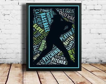 Baseball poster | Etsy