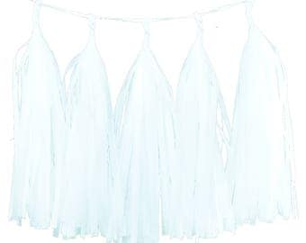 Paper Garland Shiny Silver Tinsel Tissue Paper Tassel Set of