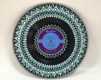 Painted vinyl record | Etsy