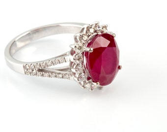 Ruby gold ring | Etsy