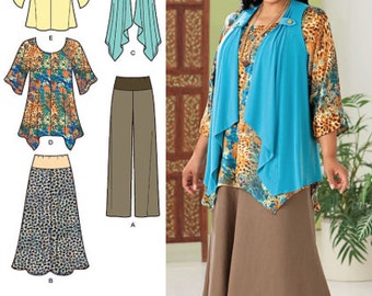 Plus Size TUNIC TOP Sewing Pattern Peasant Boho Tops